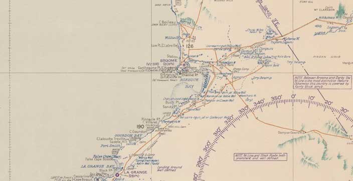 Section of aeronautical map produced by the Royal Australian Air Force ...